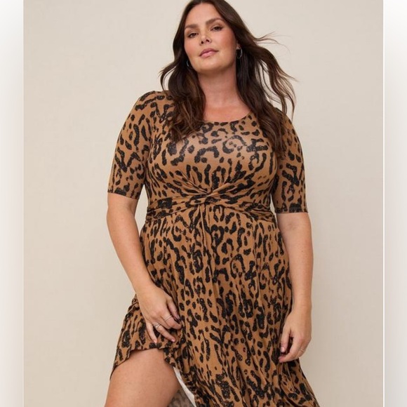 torrid | Dresses | Nwot Torrid Super Soft Knit Cinch Waist Animal Print ...